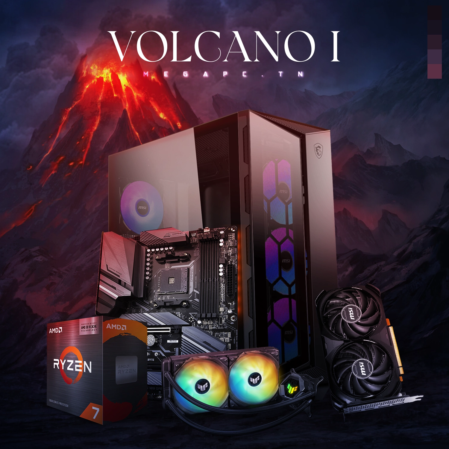 Volcano 1 | RYZEN 7 5800X3D | RTX 4060 OC | 16GB RAM | 500 NVMe