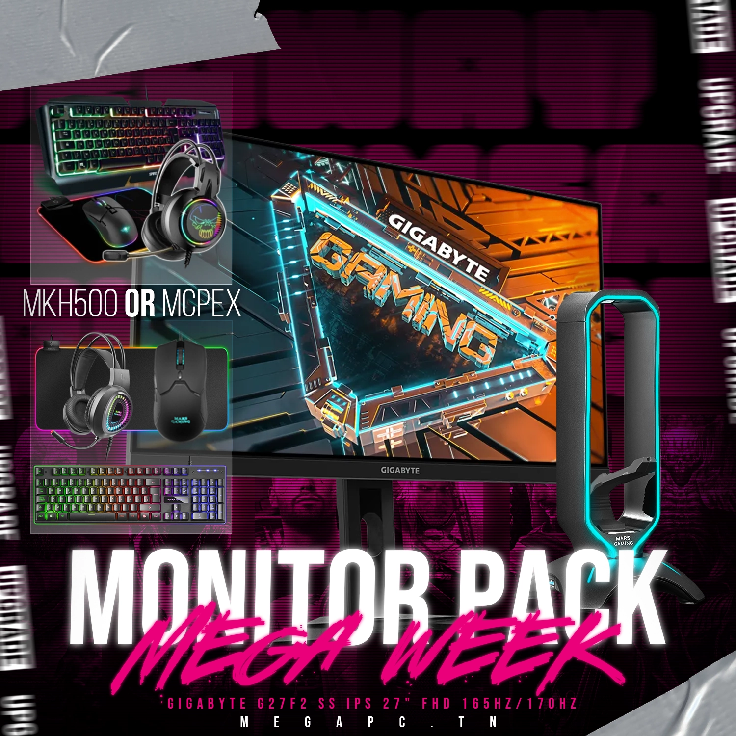 Monitor Pack 4 | Gigabyte G27F2 | MARS GAMING MHHPRO | Spirit Of Gamer ...